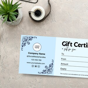Editable Gift Voucher Template Canva , Gift Certificate Template ...