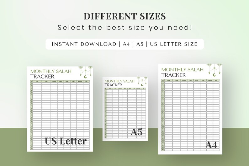 Monthly Salah Printable Daily Salah Log Islamic Prayer - Etsy