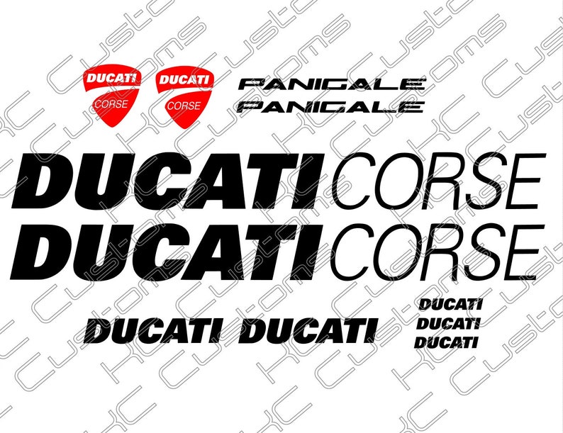 DUCATI PANIGALE Sticker Set Vinyl Decal Set Mutliple Colour Choice 6pc ...