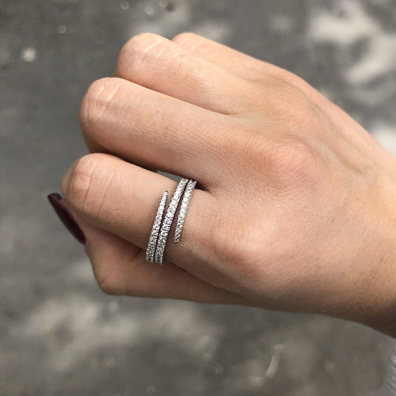 3 Layer Stacking Ring Sterling Silver Ring 18K Gold Ring - Etsy