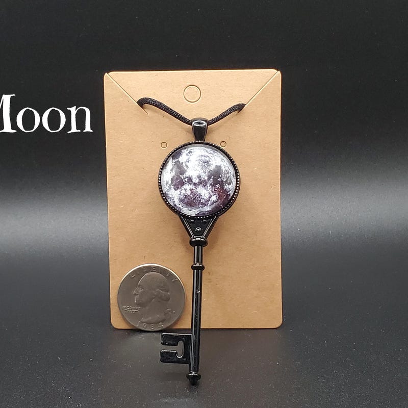 Moon and Key Necklaces - Etsy