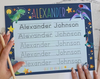 Custom Name Tracing Sheet INSTANT DOWNLOAD Homeschool | Etsy