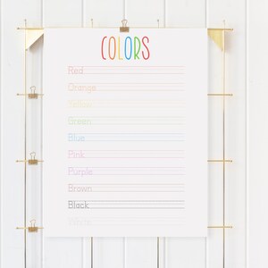 4 Home School Tracing Sheets, Learn the Colors Tracing Sheets ...