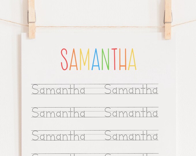 Custom Name Tracing Sheet, INSTANT DOWNLOAD, Homeschool Tracing Sheet ...