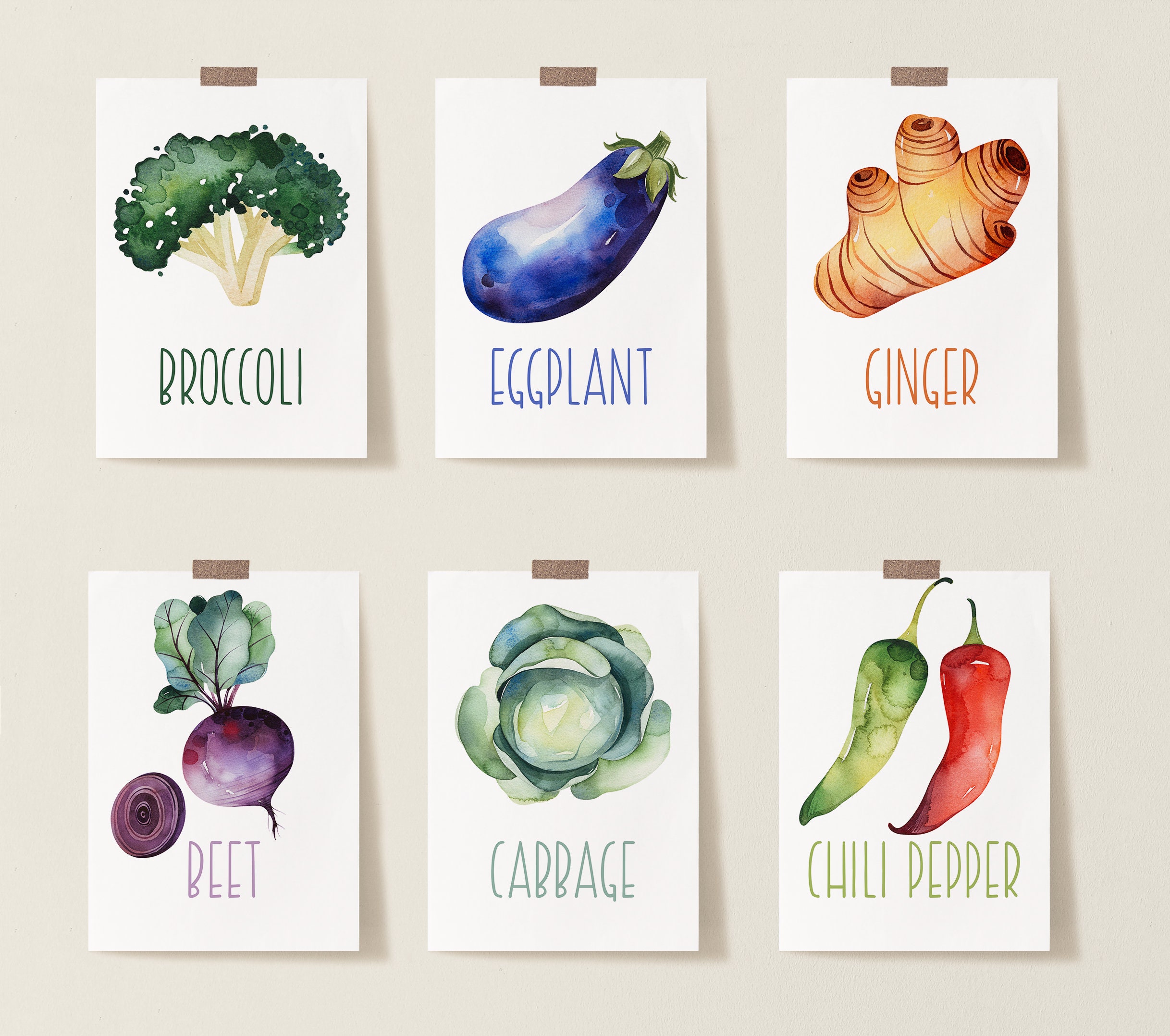 35 Vegetables Cards Vegetables Printable Flash Cards Home | Etsy