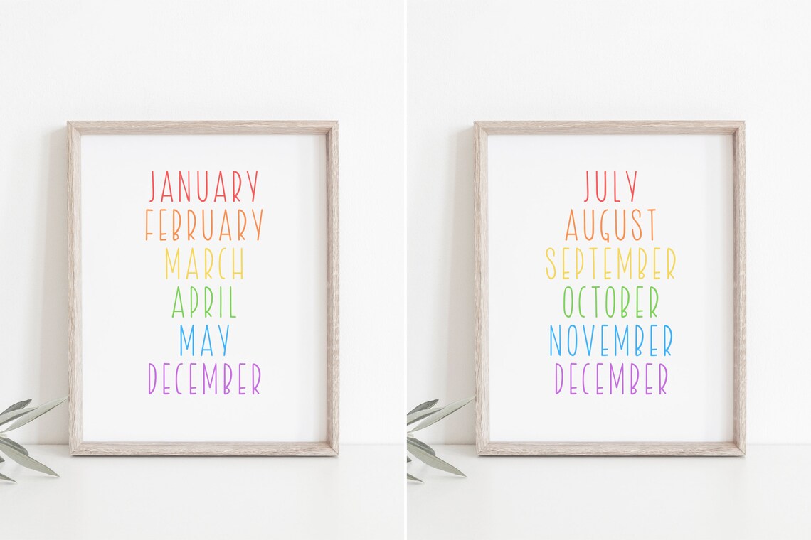 Months of the Year Printable, Printable Classroom Decor,home School ...