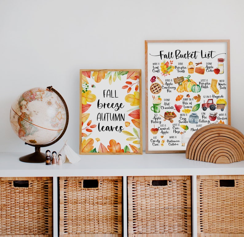 Fall Bucket List Printable Wall Art Fall Decoration Pumpkin - Etsy