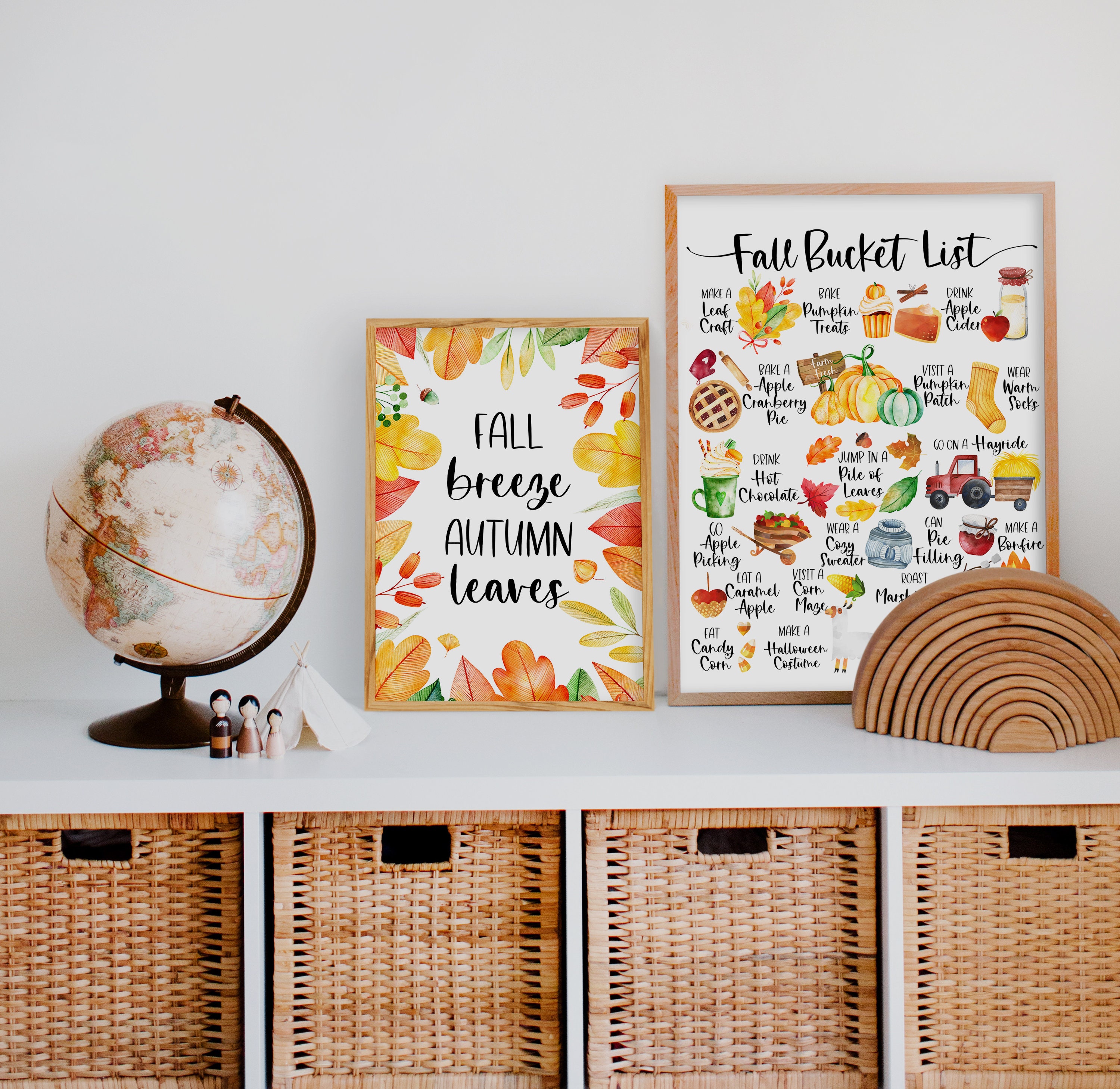 Fall Bucket List Printable Wall Art, Fall Decoration, Pumpkin Sign ...