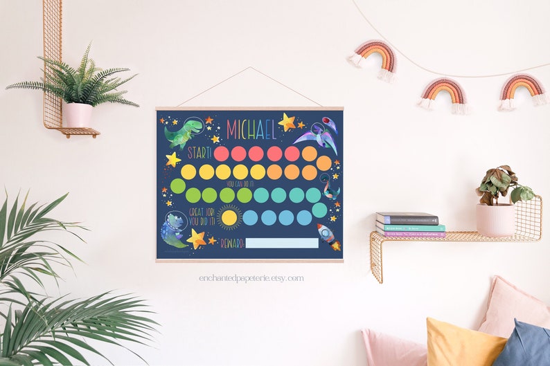 Dinosaur Reward Chart Simple Kids Reward Chart Behavior - Etsy
