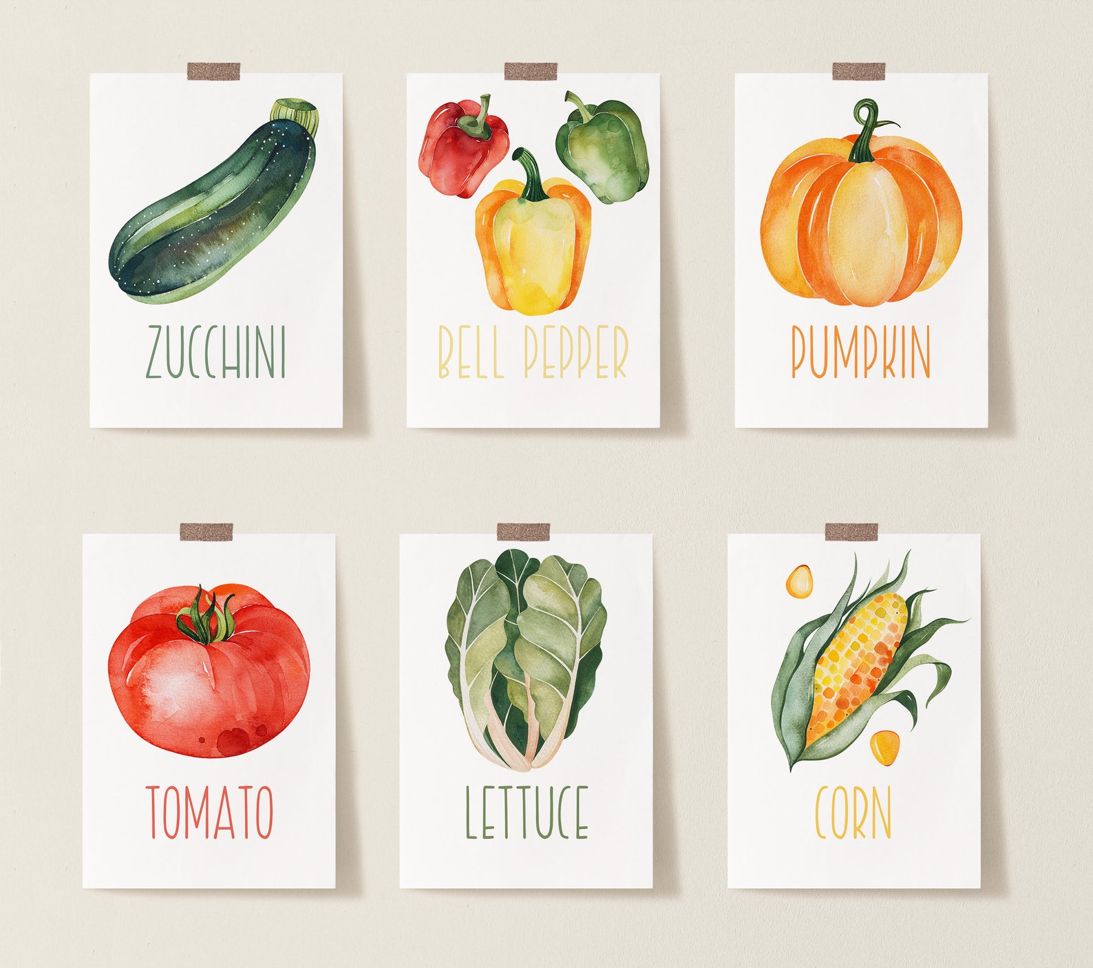 35 Vegetables Cards, Vegetables Printable Flash Cards, Home School ...
