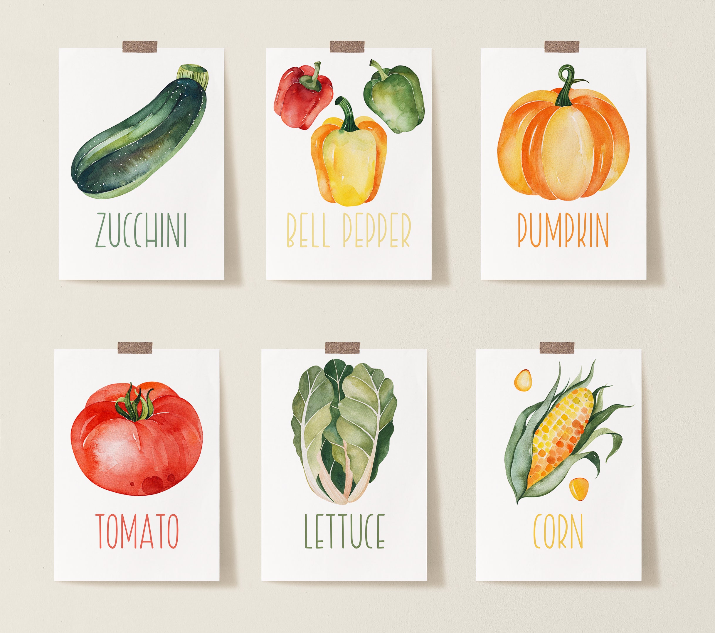35 Vegetables Cards Vegetables Printable Flash Cards Home - Etsy
