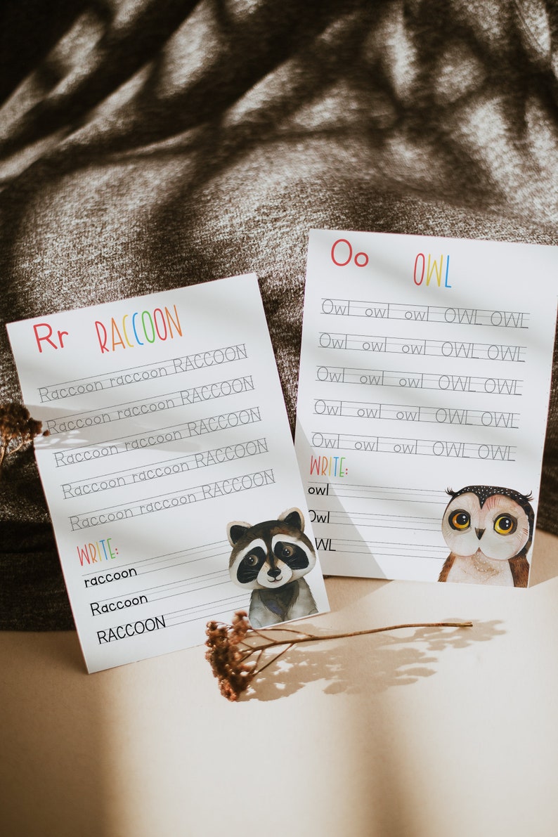 Advanced Trace Sheets 26 Home School Tracing Sheets Animals | Etsy