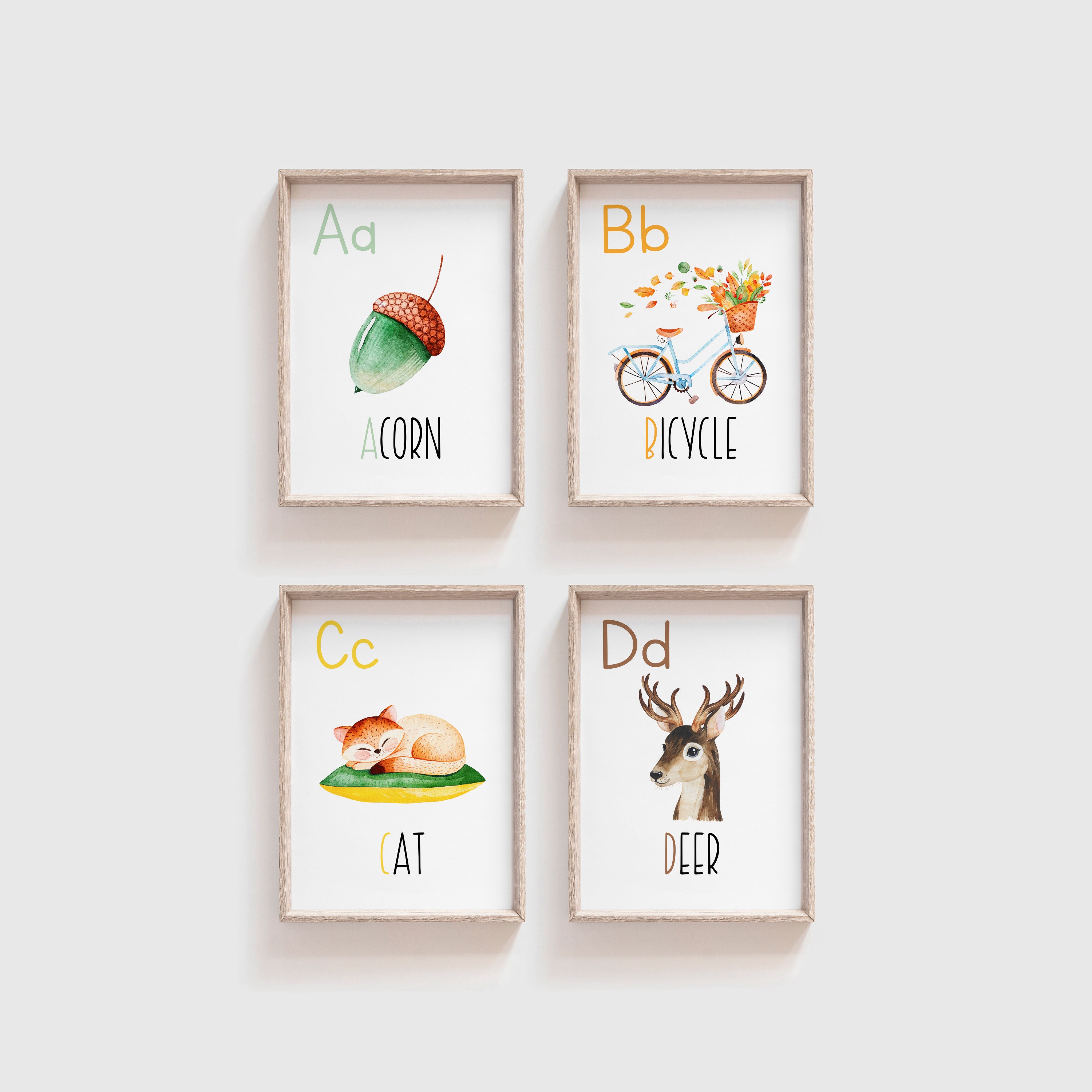 Alphabet Prints Set Fall Themed Alphabet Signs Homeschool - Etsy