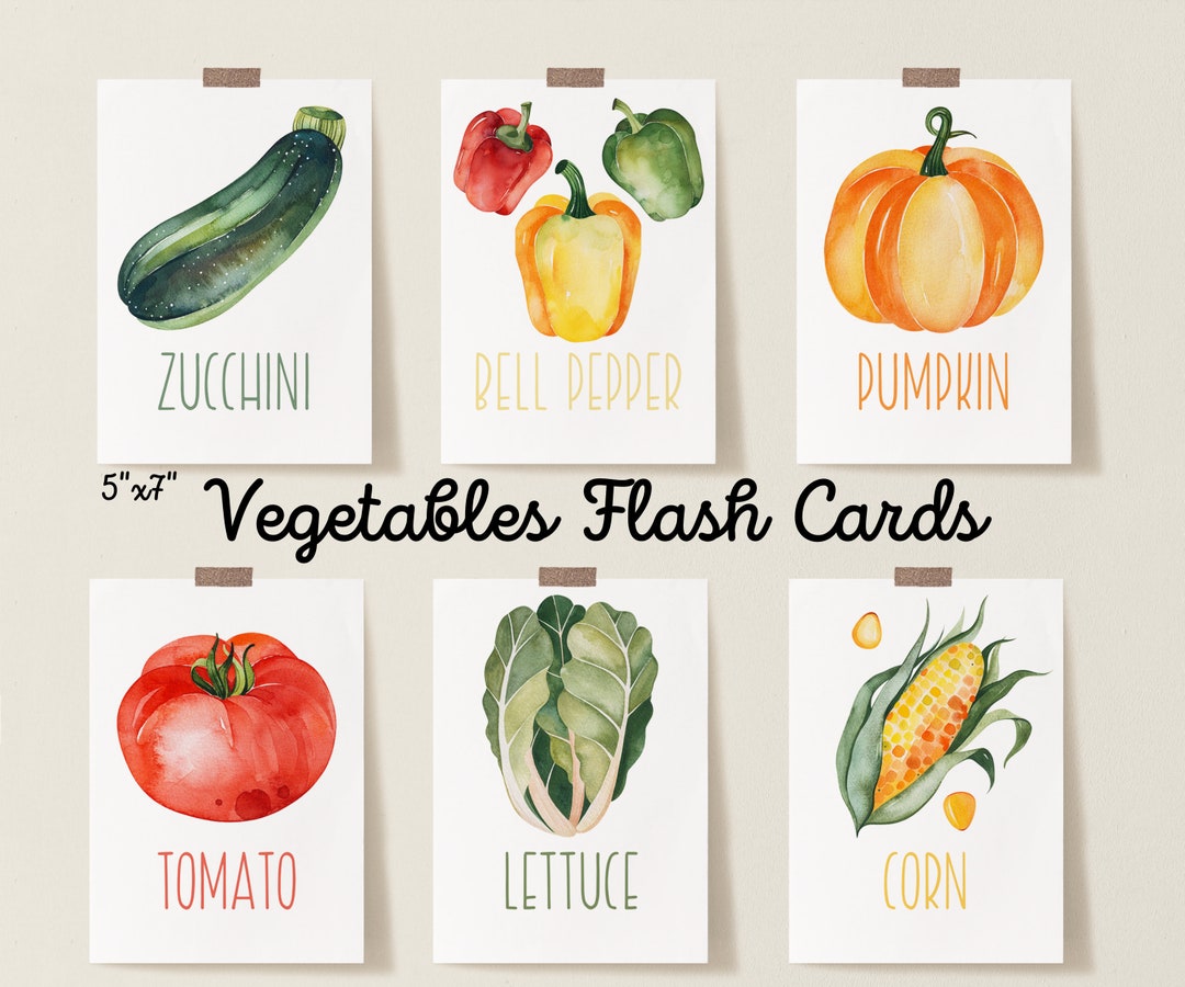 35 Vegetables Cards, Vegetables Printable Flash Cards, Home School ...