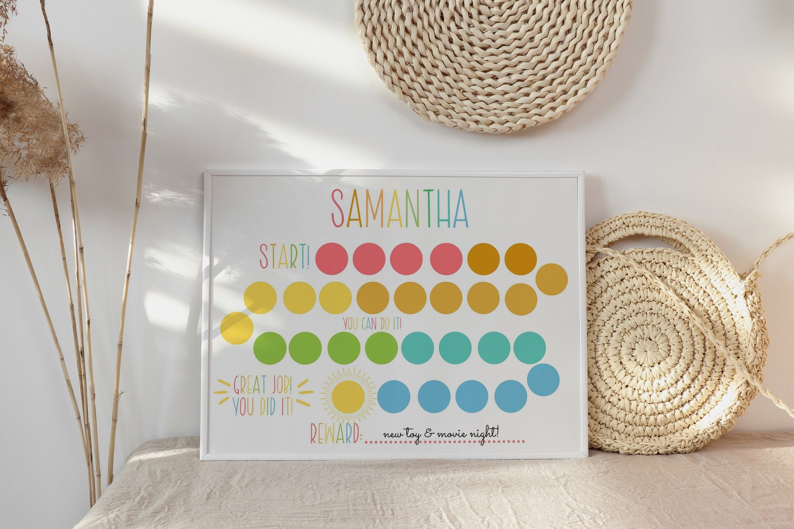 Printable Reward Chart, Simple Kids Reward Chart, Behavior Chart ...