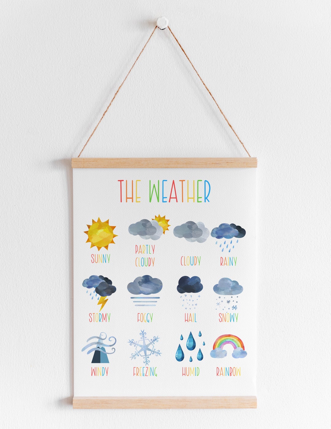 Weather Homeschool Printable, Educational Weather Chart, Classroom ...