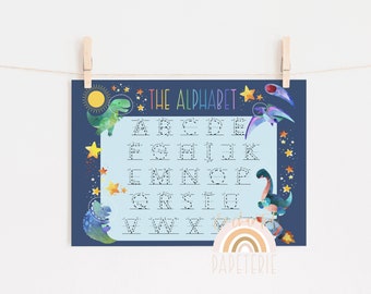 Dinosaur Alphabet Tracing Cards - Etsy