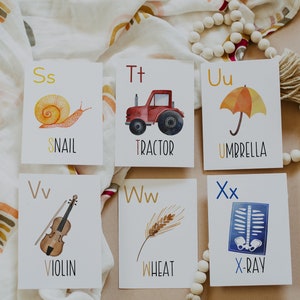 Alphabet Flashcards Set, Fall Themed Alphabet Cards, Homeschool ...