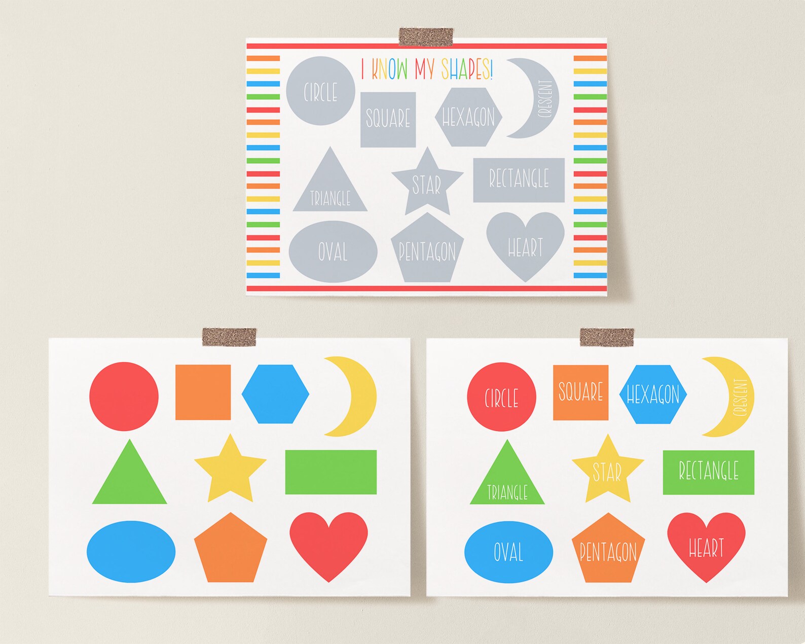 Preschool Printables Learning Shapes Shapes Matching Game | Etsy