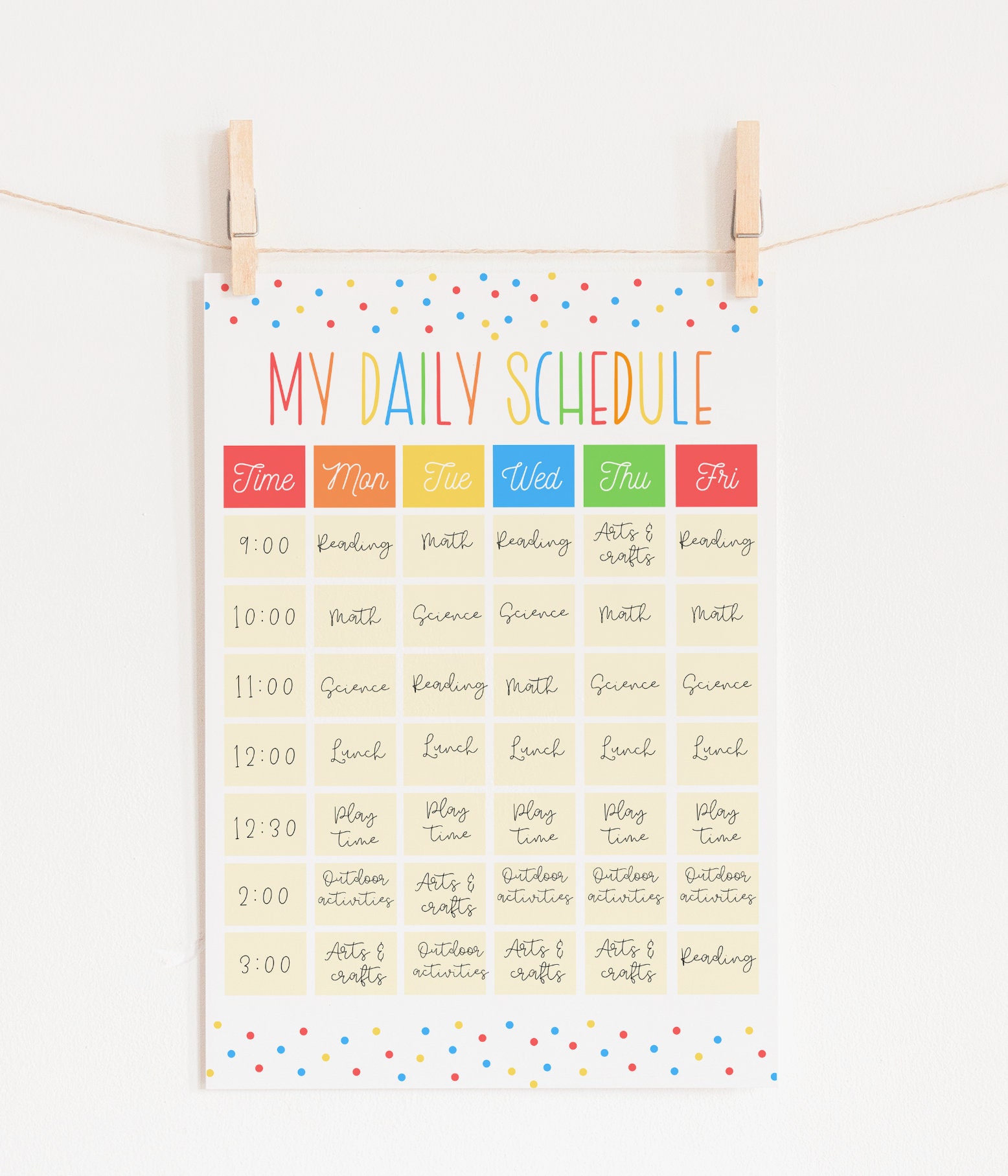 Kids Daily Schedule Home School Planner Kids Daily Planner - Etsy
