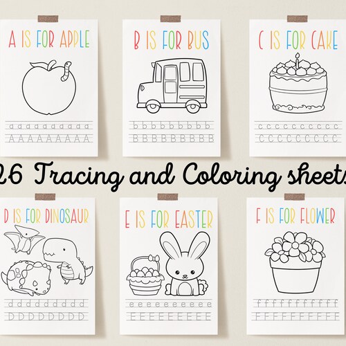 Full Alphabet Home School Tracing Sheets Alphabet Tracing | Etsy