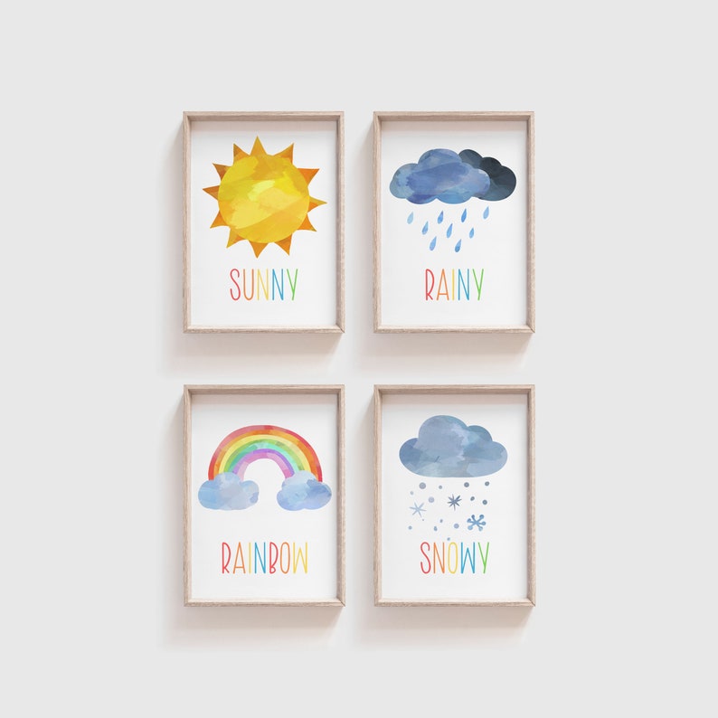 16 Weather Cards Weather Flashcards INSTANT DOWNLOAD - Etsy México