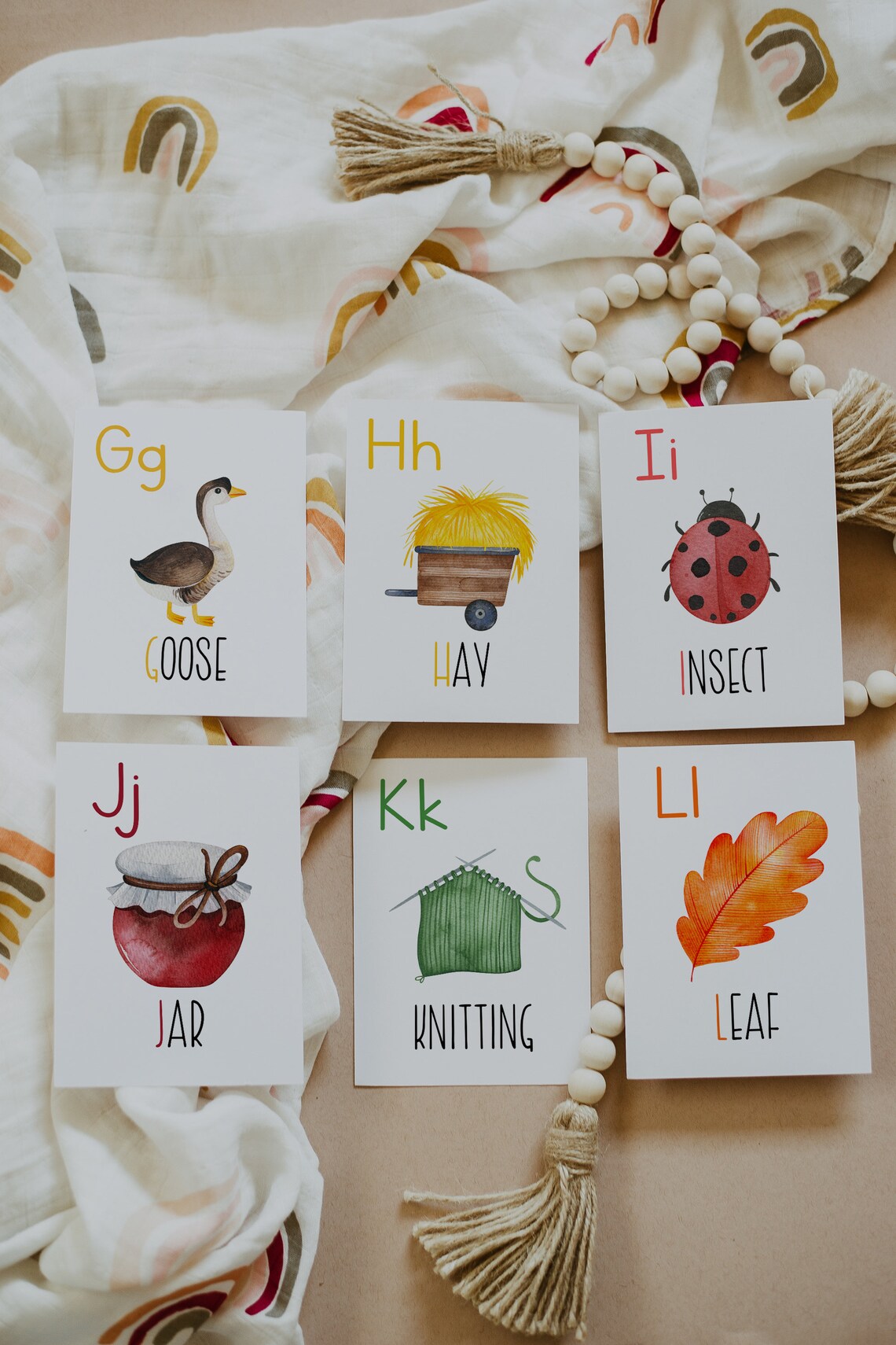 Alphabet Flashcards Set, Fall Themed Alphabet Cards, Homeschool ...