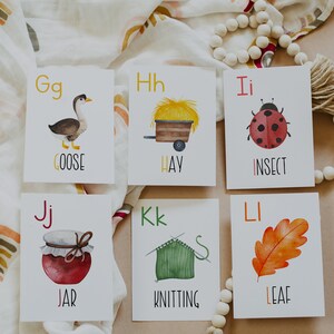 Alphabet Flashcards Set, Fall Themed Alphabet Cards, Homeschool ...