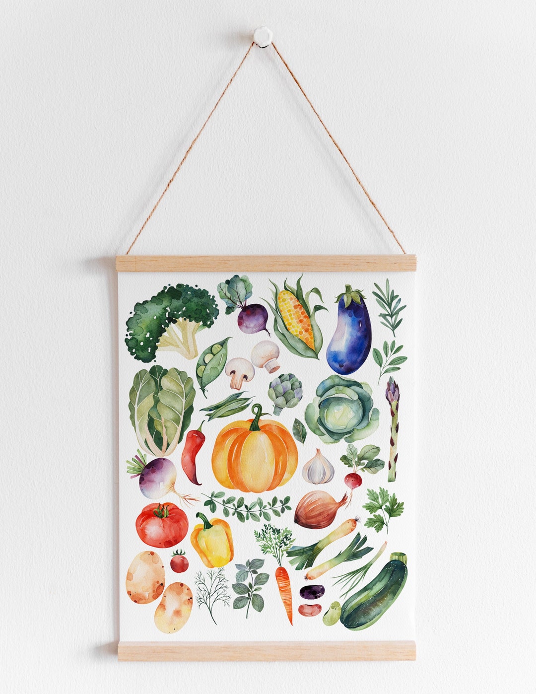 Vegetables Printable Poster, Kids Playroom Printable Wall Art, Kitchen ...