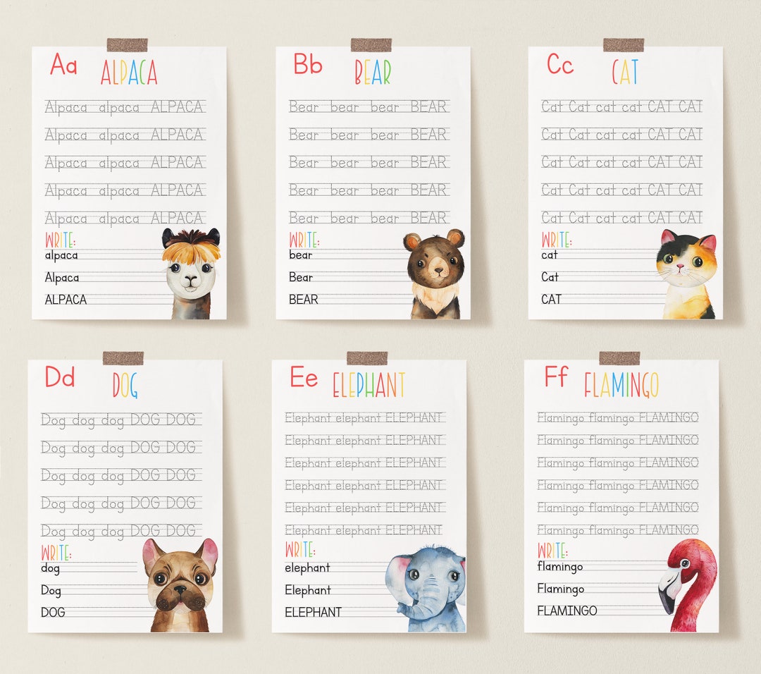 Advanced Trace Sheets, 26 Home School Tracing Sheets, Animals Tracing ...