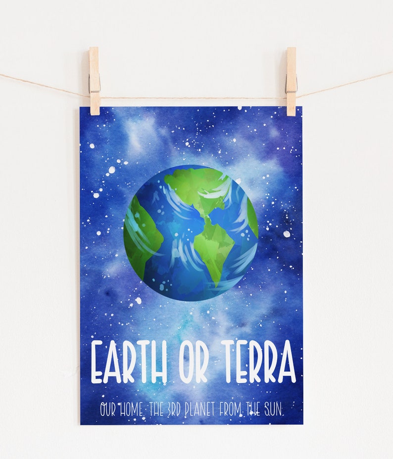 12 Space Flash Cards, Children Activity Printable, Home School Planets ...