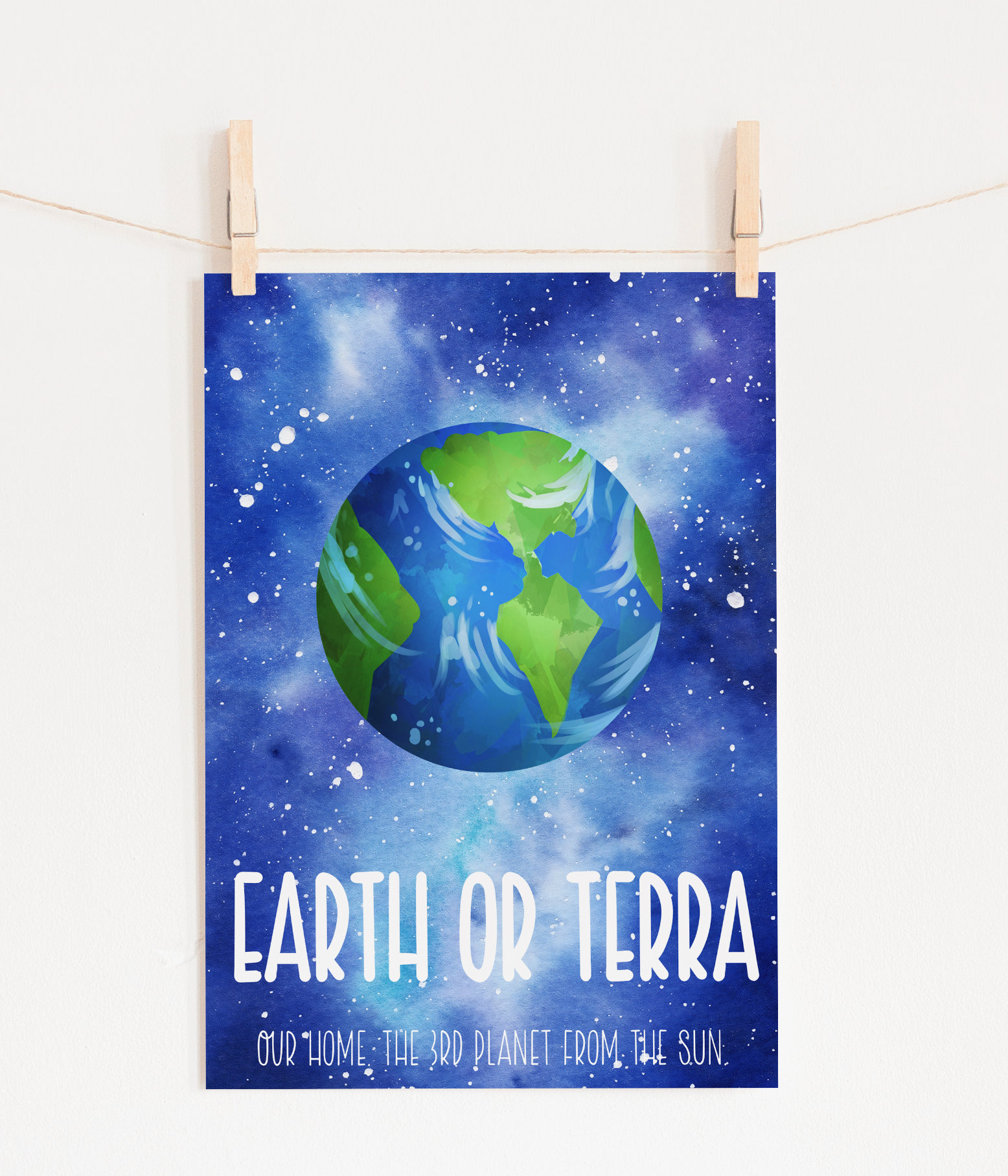 12 Space Flash Cards, Children Activity Printable, Home School Planets ...