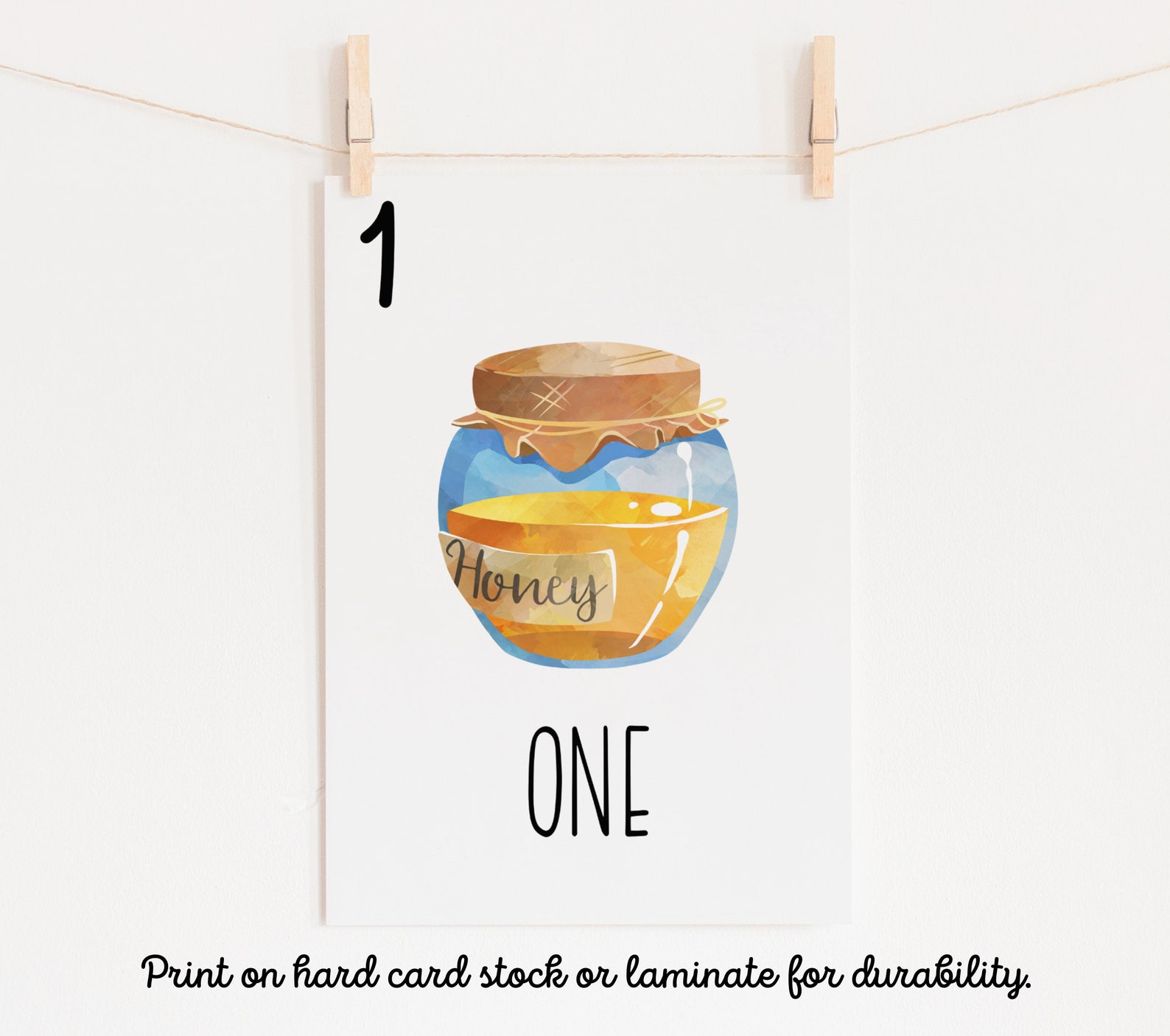 Bee Number Cards Honeybee Number Printable Home School - Etsy