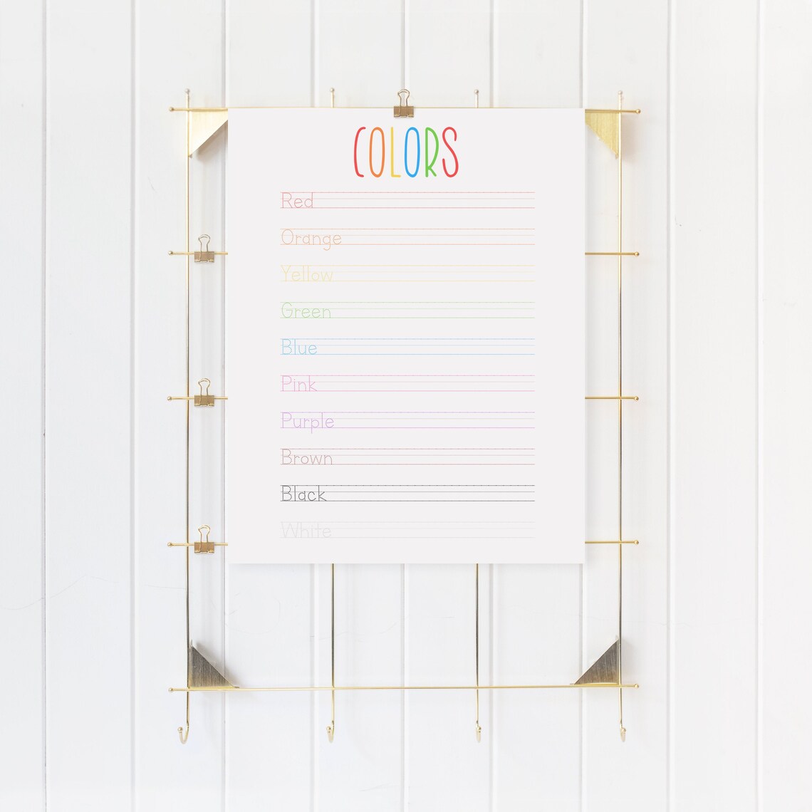 4 Home School Tracing Sheets Learn the Colors Tracing Sheets - Etsy