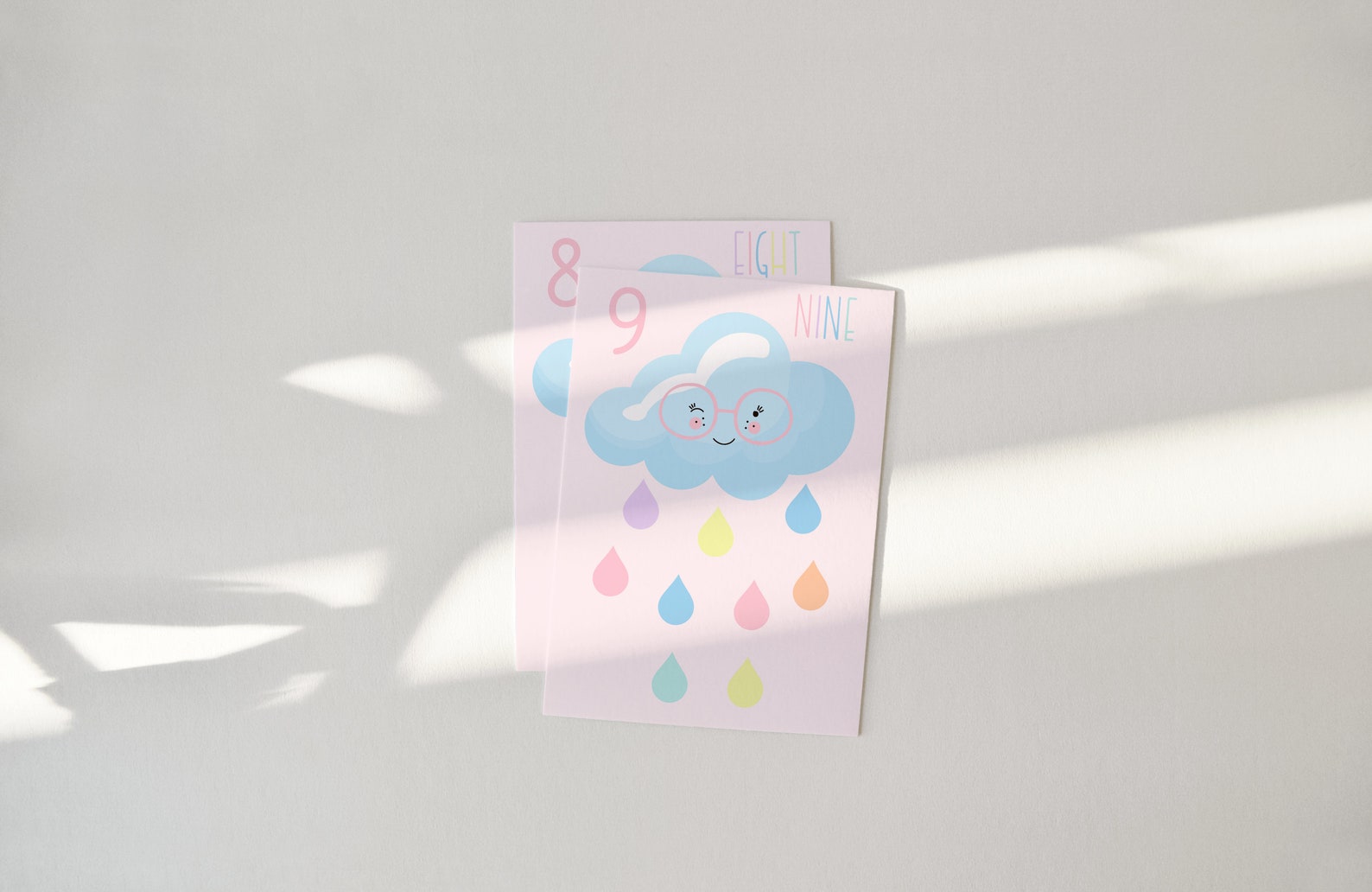 10 Pastel Number Flash Cards, Number Flashcards Printable, Home School ...