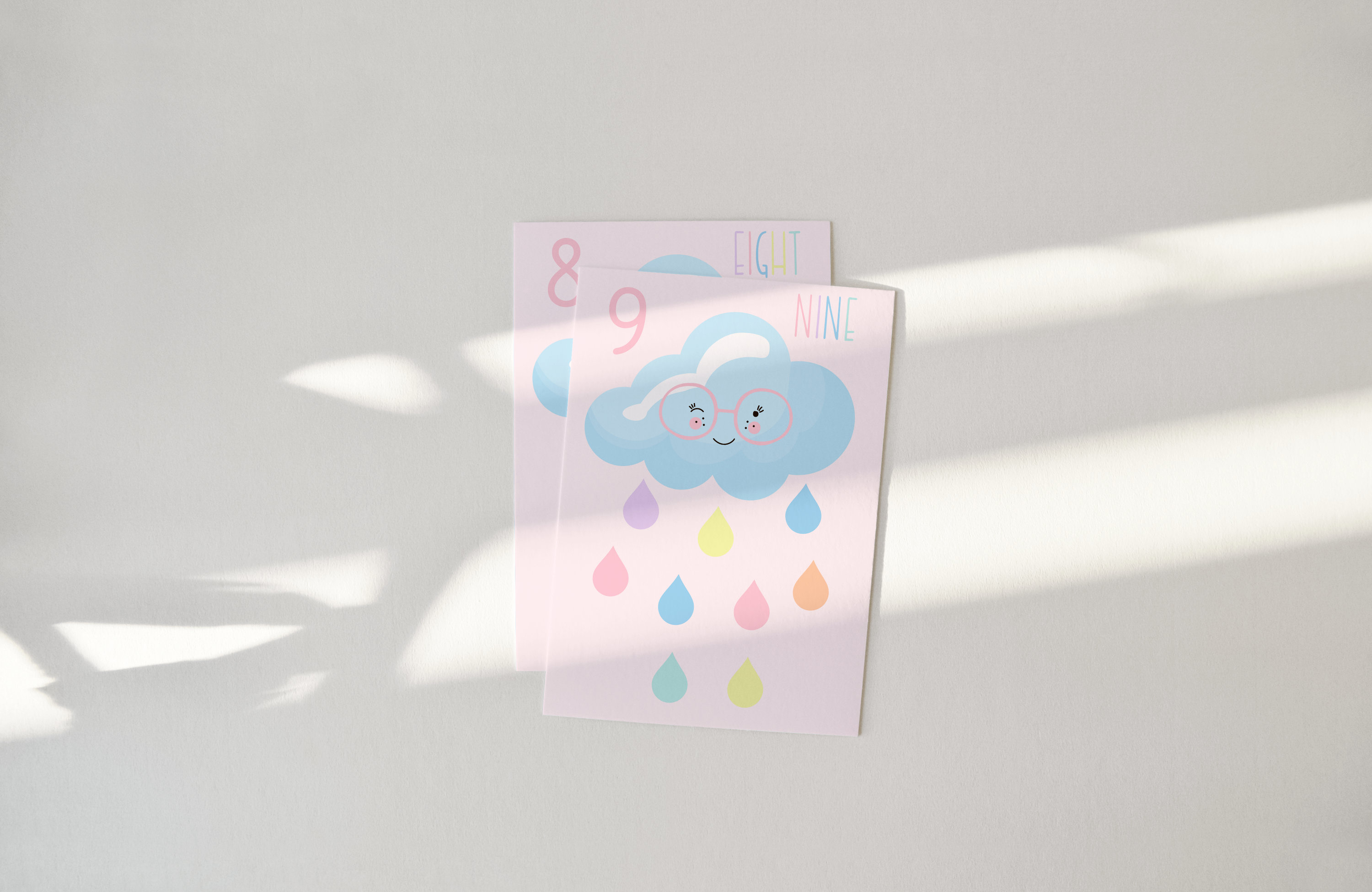 10 Pastel Number Flash Cards, Number Flashcards Printable, Home School ...