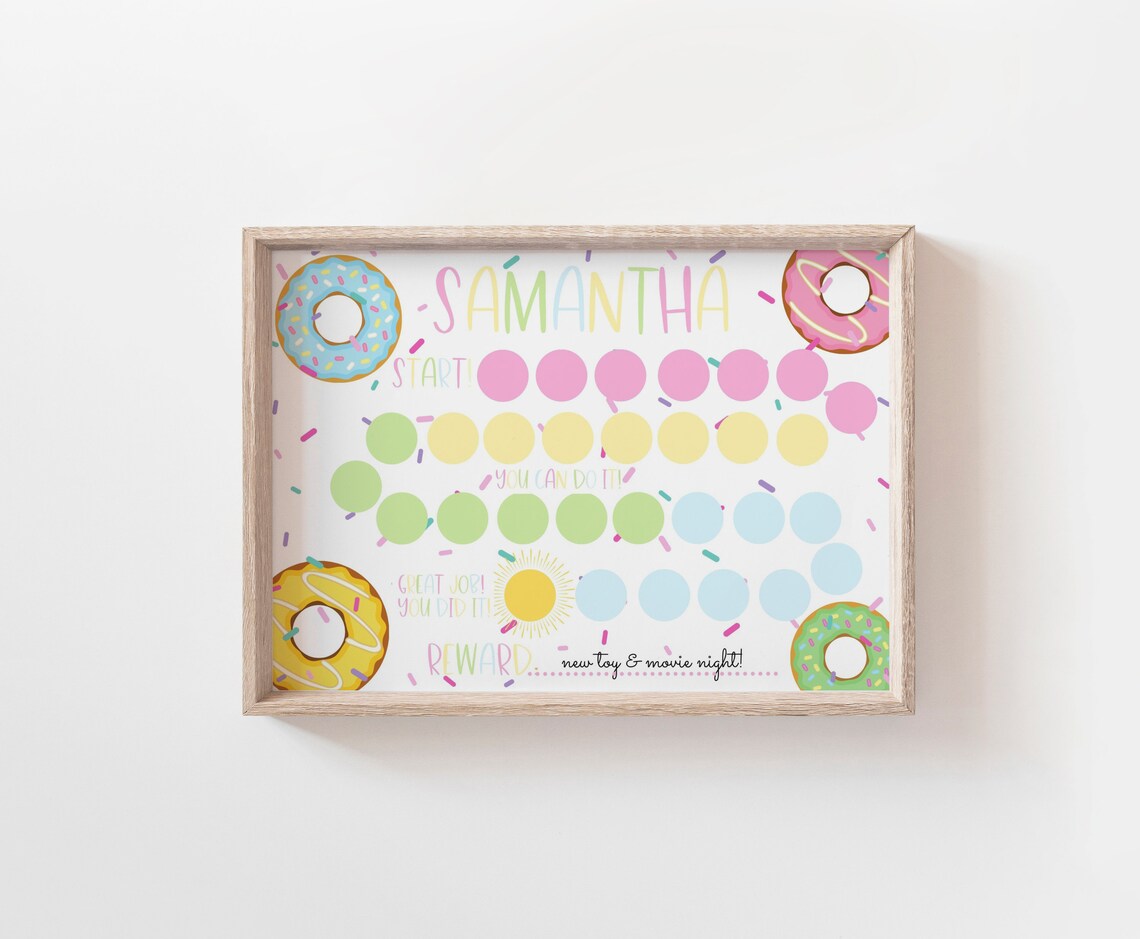 Reward Chart, Pastel Donuts Kids Reward Chart, Behavior Chart, Honeybee ...
