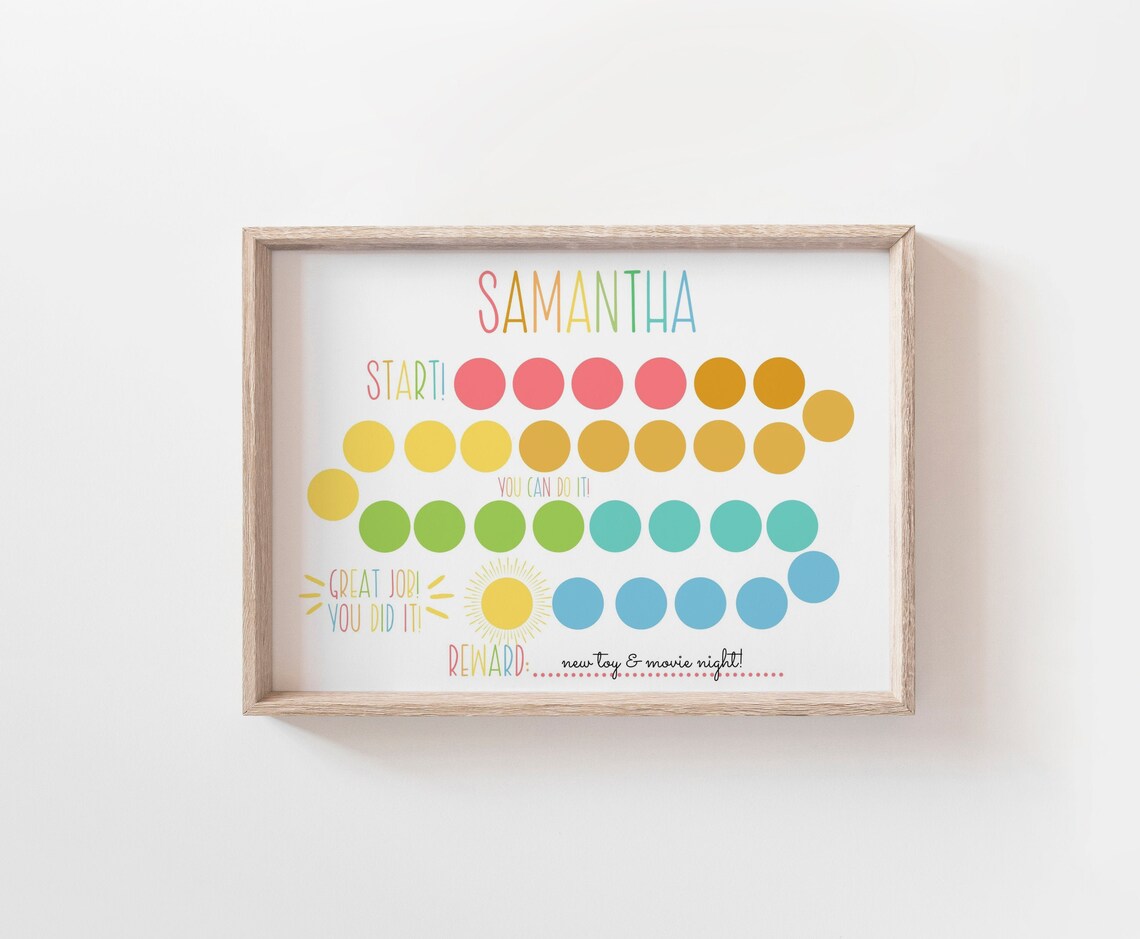 Printable Reward Chart, Simple Kids Reward Chart, Behavior Chart ...