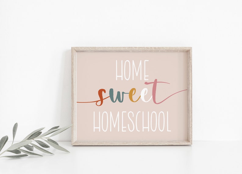 Boho Home School Printable, Home Sweet Homeschool Print, Kids Room ...