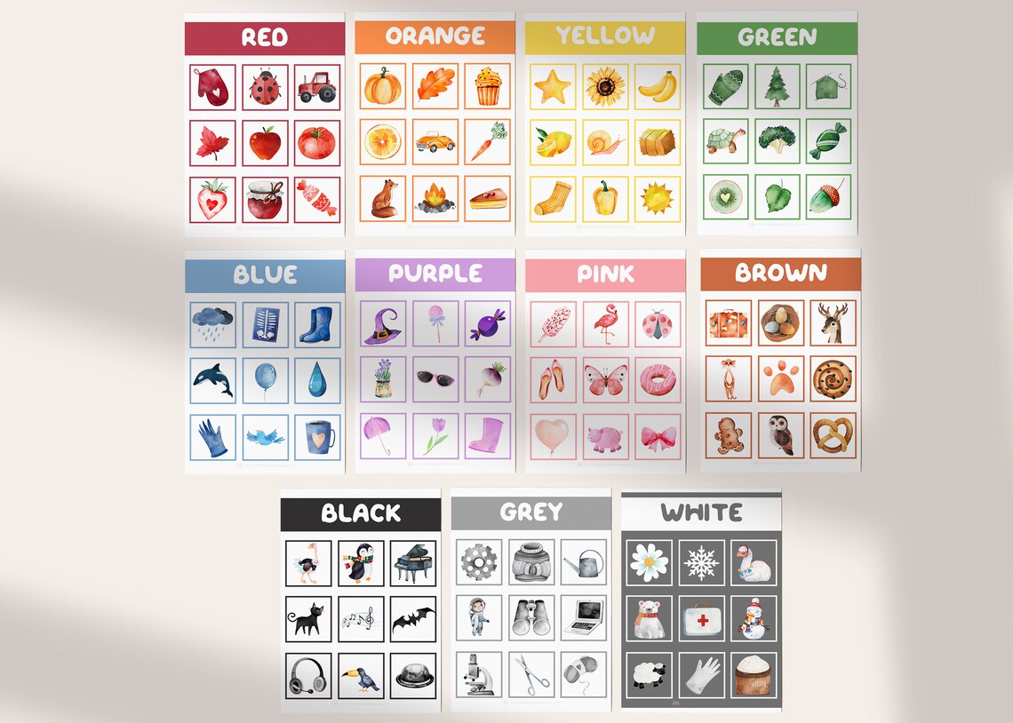 Color Sorting Activity 11 Printable Pre-k Color Matching - Etsy