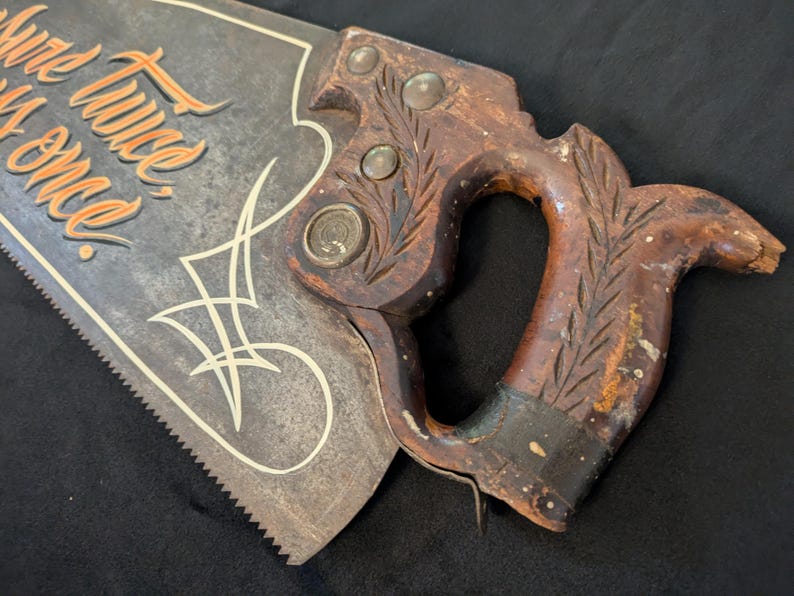Antique Hand-painted Saw With Pinstriping - Etsy