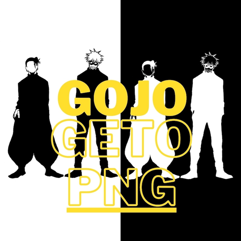 Gojo Geto PNG. JJK PNG . Black/white Cut File Cricut - Etsy