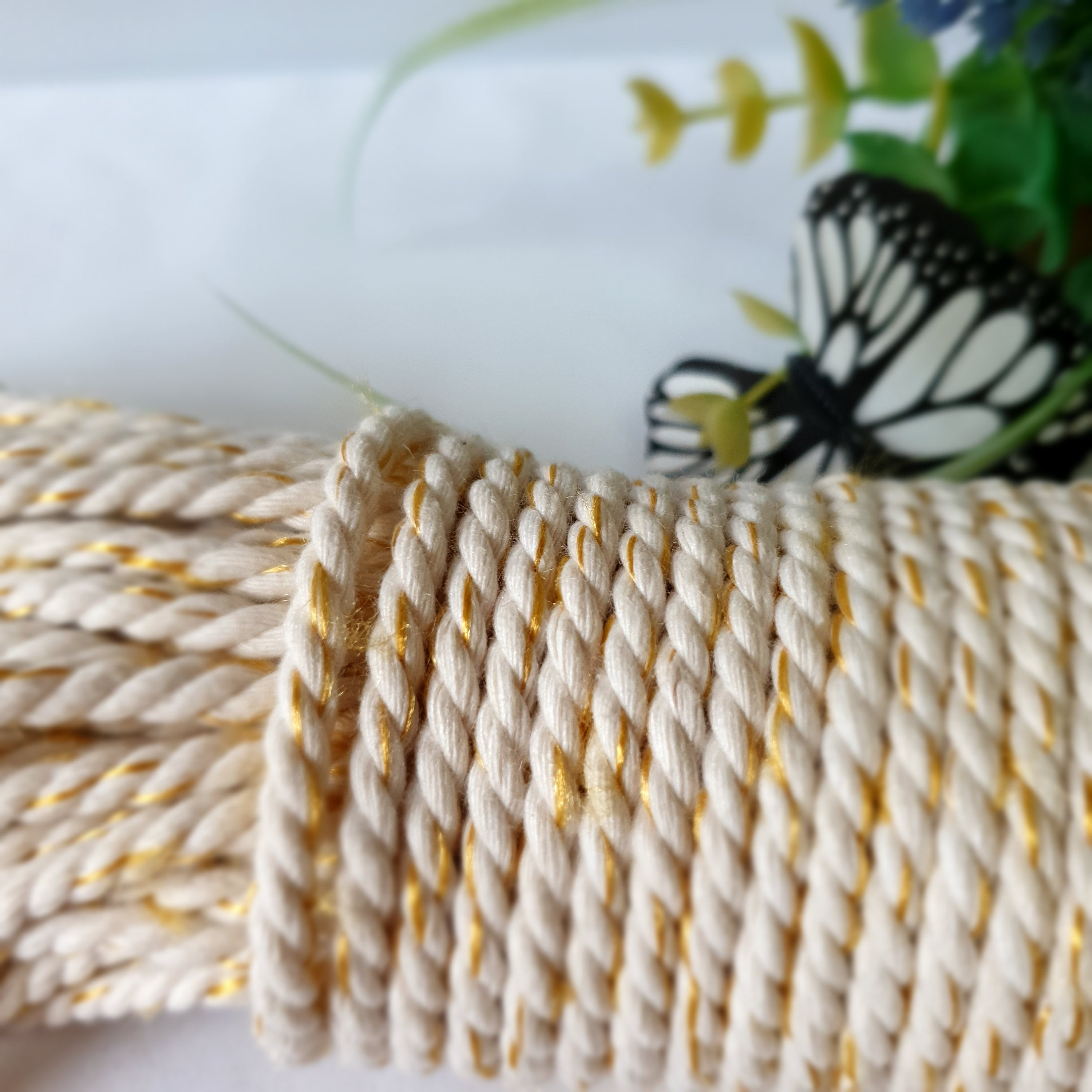 Sparkle Macrame Cord by Meter / 3mm Natural Macrame Cord With - Etsy UK