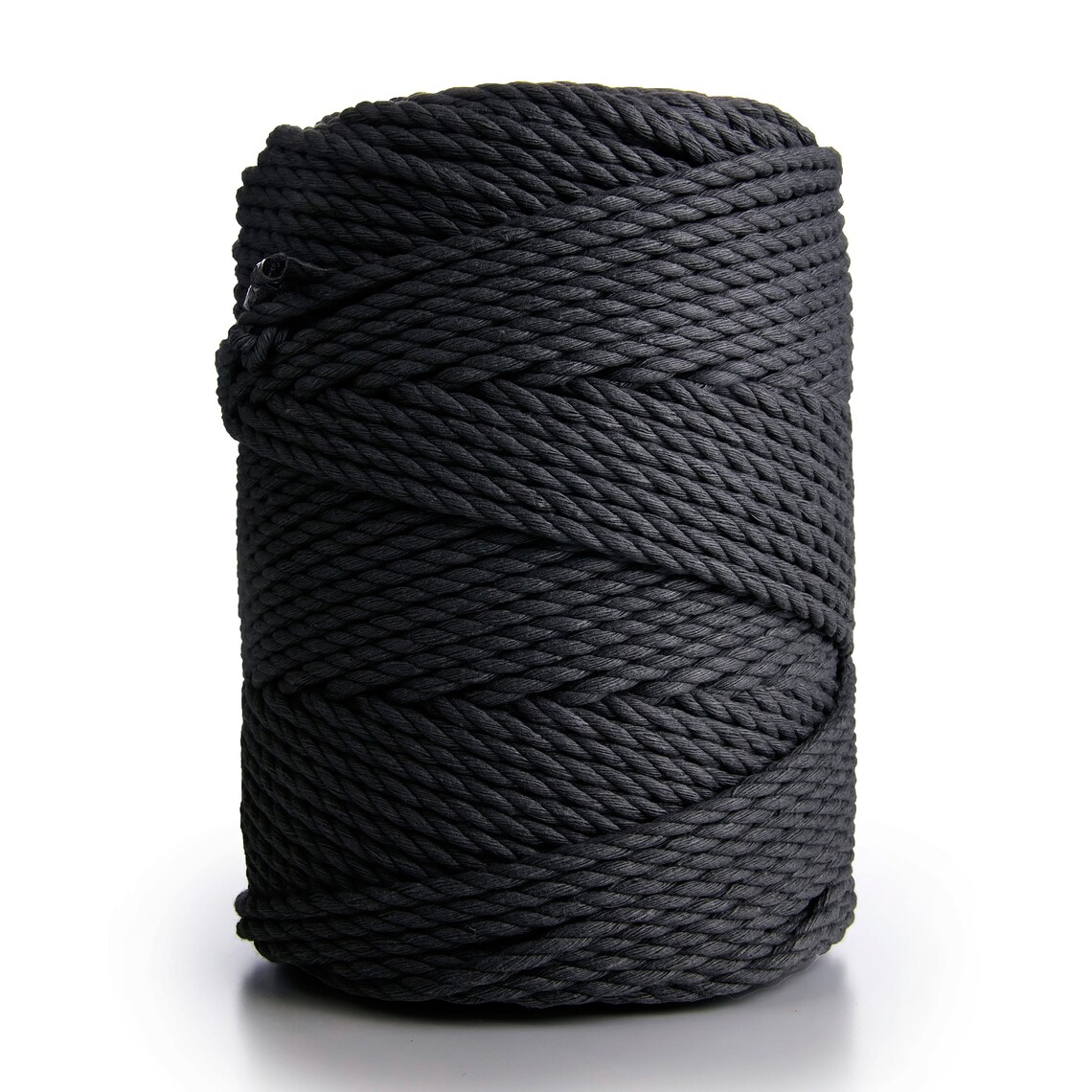 Black Macrame Cord 4mm 160m 100% Cotton 3 Strand Twisted Rope | Etsy UK