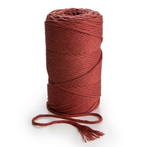 CINNAMON RED Macrame Cord 3mm 140m Weaving Yarn 0.5kg 100% Cotton Rope ...