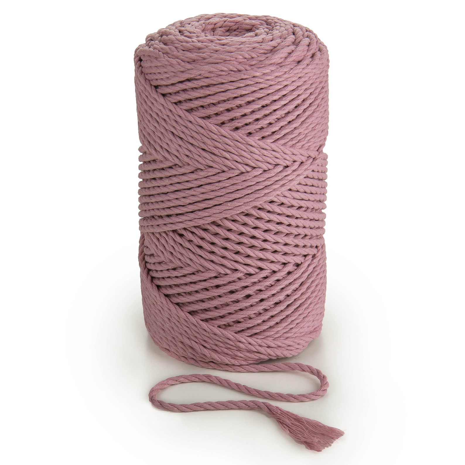 Dusty Pink Macrame Cord 3mm 3- Strand 135m Weaving Yarn 0.5kg 100% ...