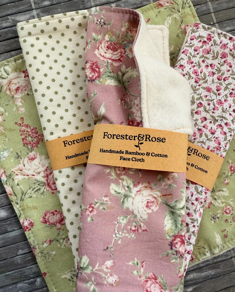 Four Country Cottage Face Cloths. Bamboo and Cotton. - Etsy