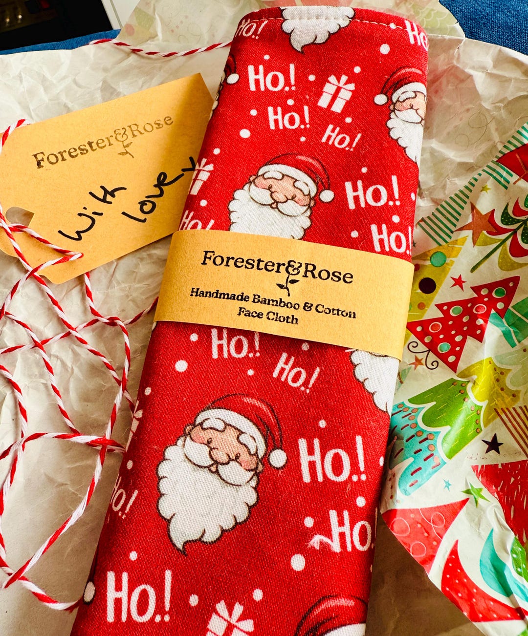 Christmas Face Cloth. Santa Design - Etsy