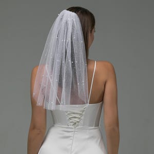 Short Wedding Veil, Mini Veil, Party Veil, Shoulder Length Veil, Pearl ...