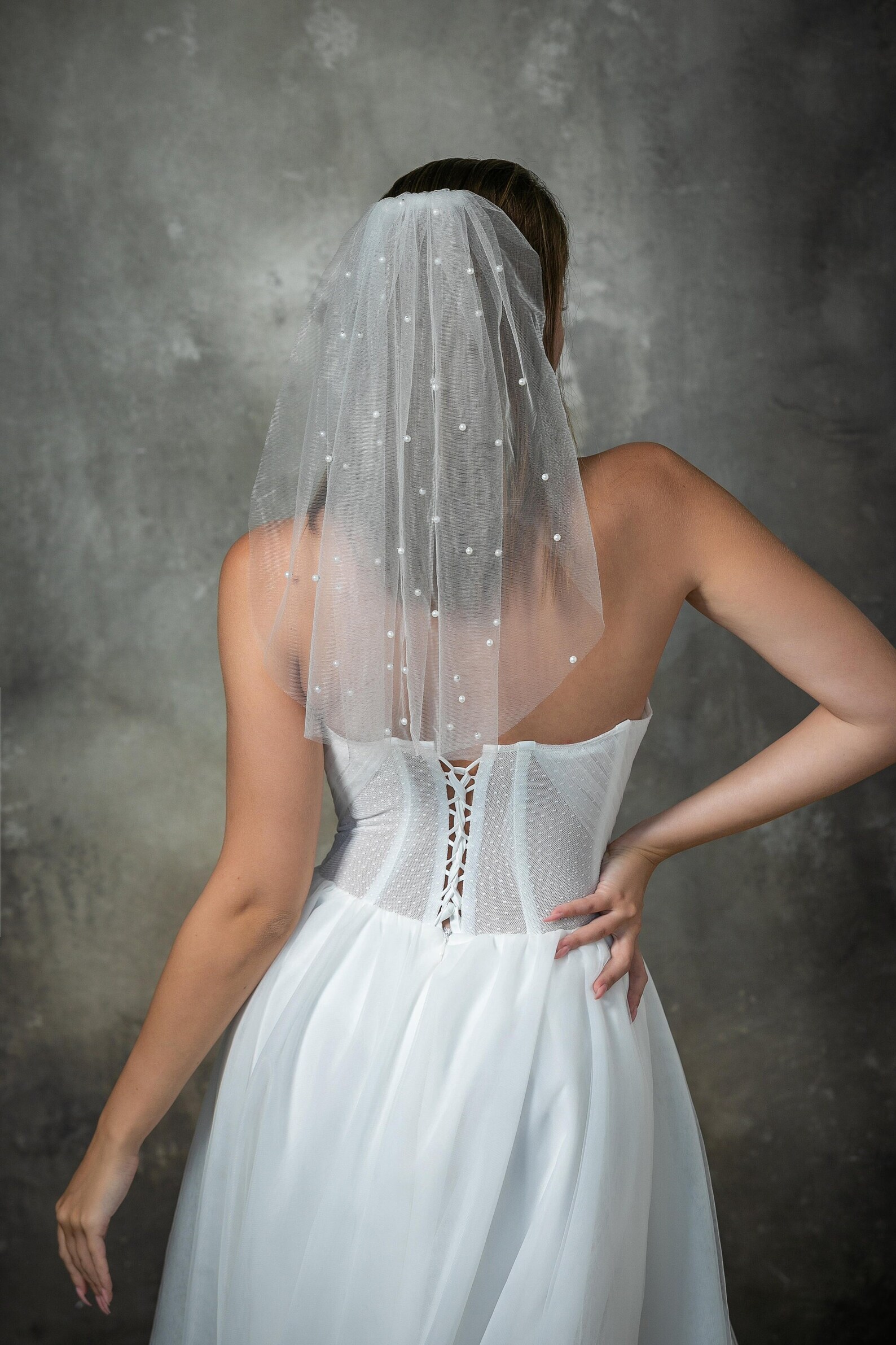 Short Wedding Veil Mini Veil Party Veil Shoulder Length - Etsy UK